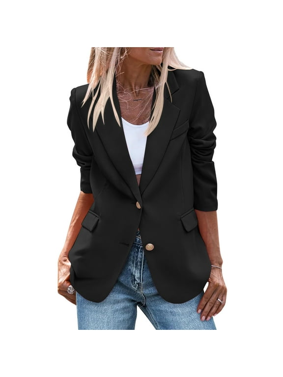 Made by Johnny Women's 3/4 Sleeve Blazer Open Front Cardigan Jacket ...