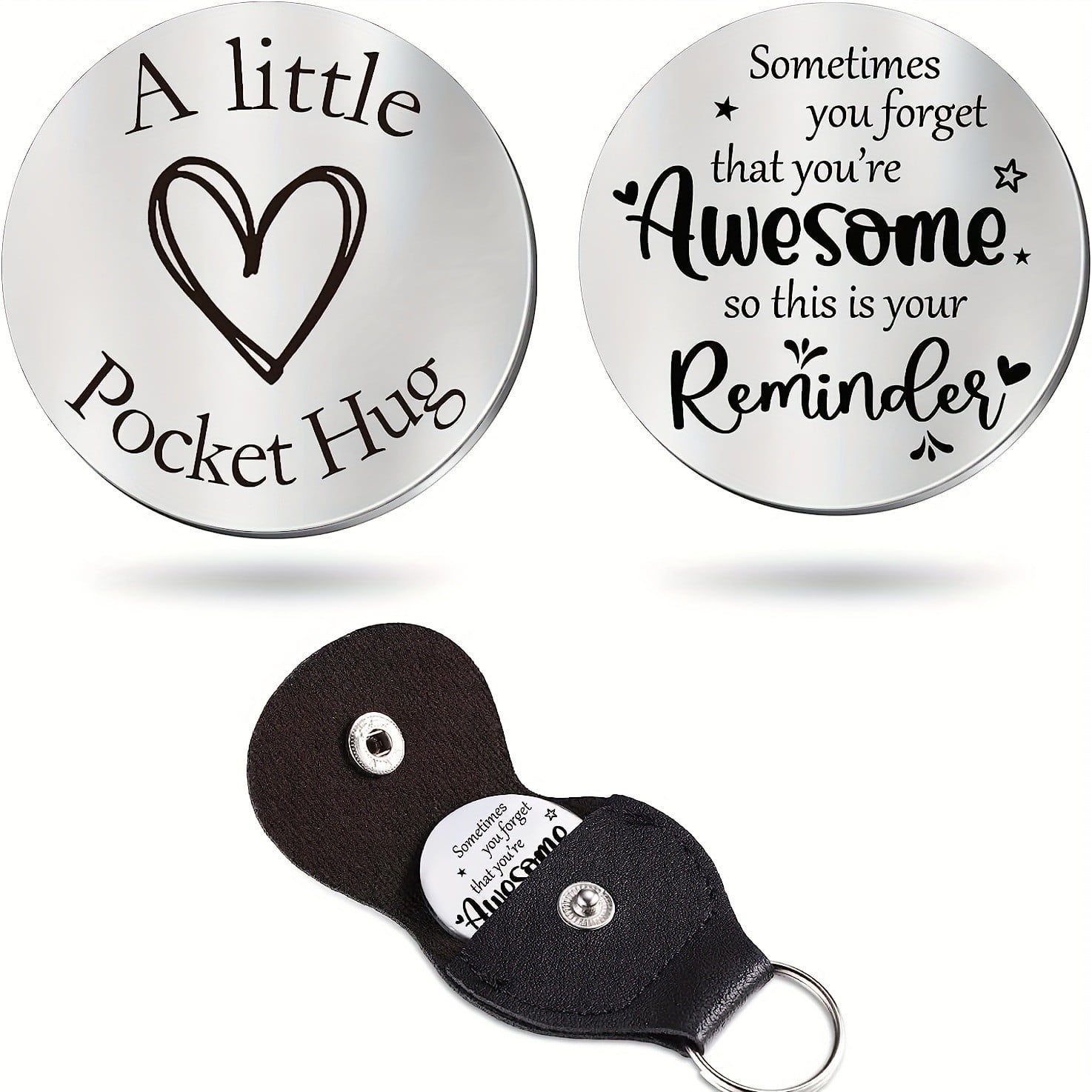 Zhi Romantic Pocket Hug Token Set, Perfect for Home and Decor, Engraved ...