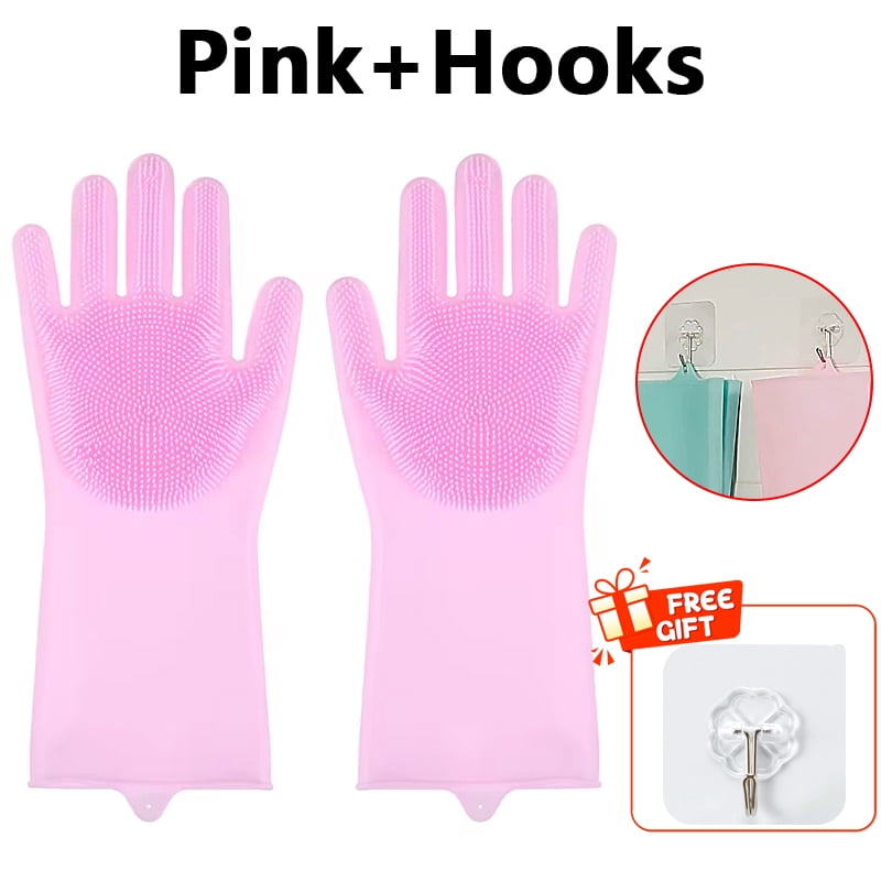 ZhiWo Dishwashing Cleaning Gloves Magic Silicone Rubber Dish Washing ...