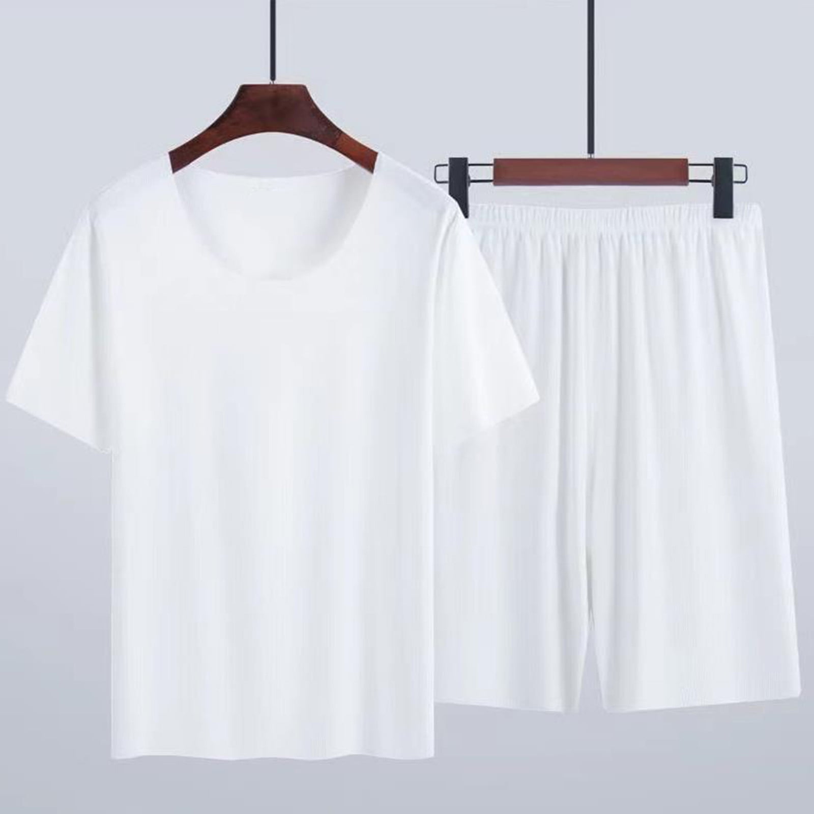 ZhiZhuang Mens Big & Tall Pajamas Sets Plus Size,Mens Short Sleeve ...