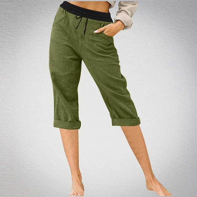 ZhiZhuang Lightweight Polyester Capris (Plus) - Walmart.com