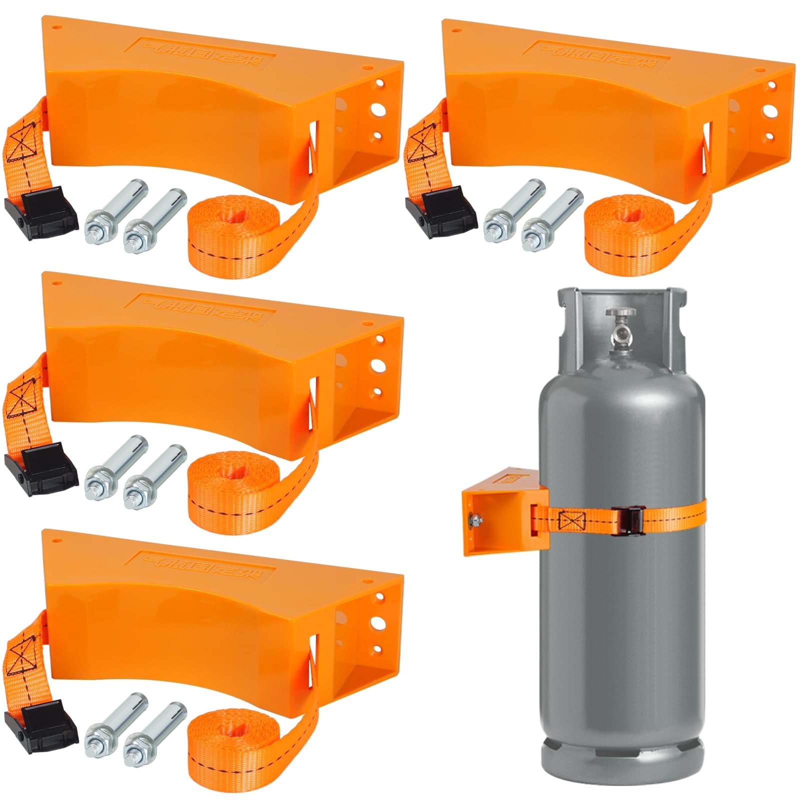 Zhichen star 4PCS Propane Tank Gas Cylinder Propane Tank Mount， ABS Gas Cylinder Holder with ...