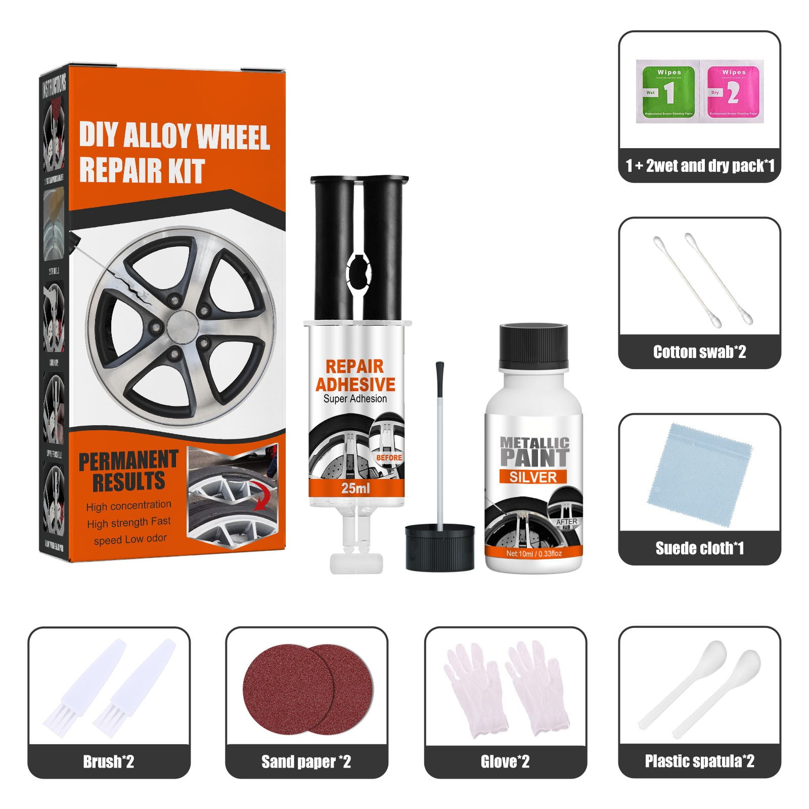 Zhihehui Aluminum Alloy Car Wheel Repair Kit DIY Auto Wheel Rims Repair ...