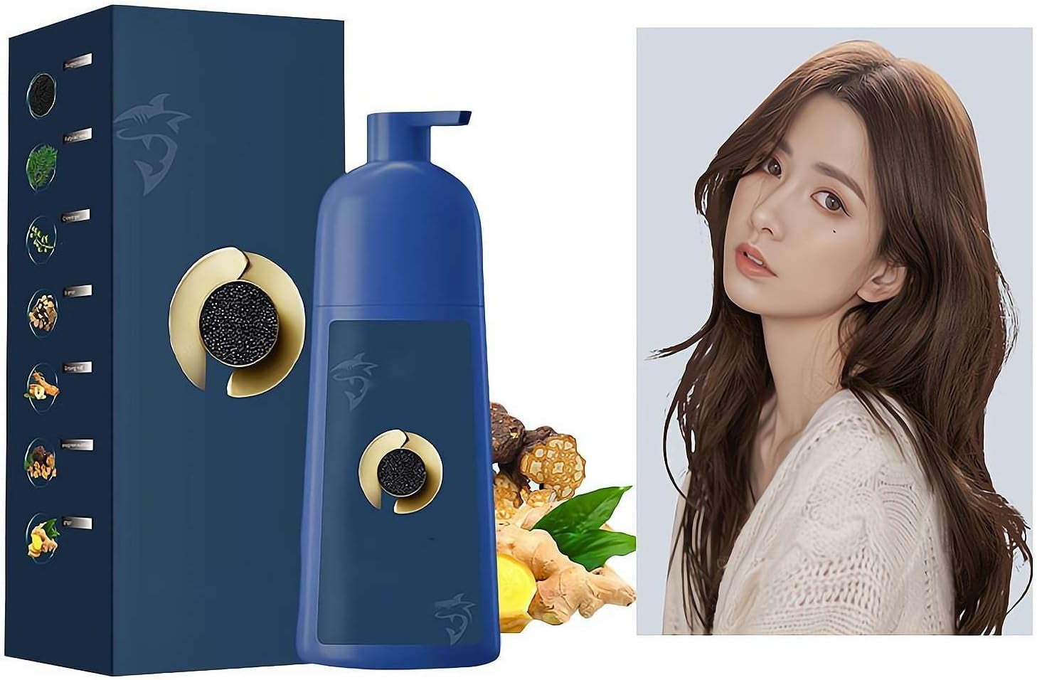 Zhihuashi Caviar Protein Hair Dye Shampoo - Plant-Based Bubble Color Cream for Gray Hair ...