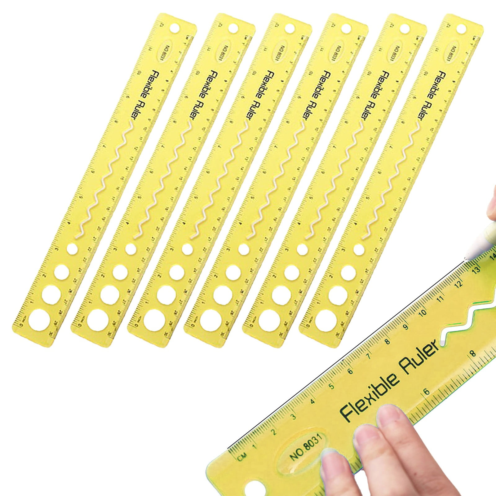 Zhiui Stowable For Kids Student Soft Bendable Ruler Flexible Plastic ...