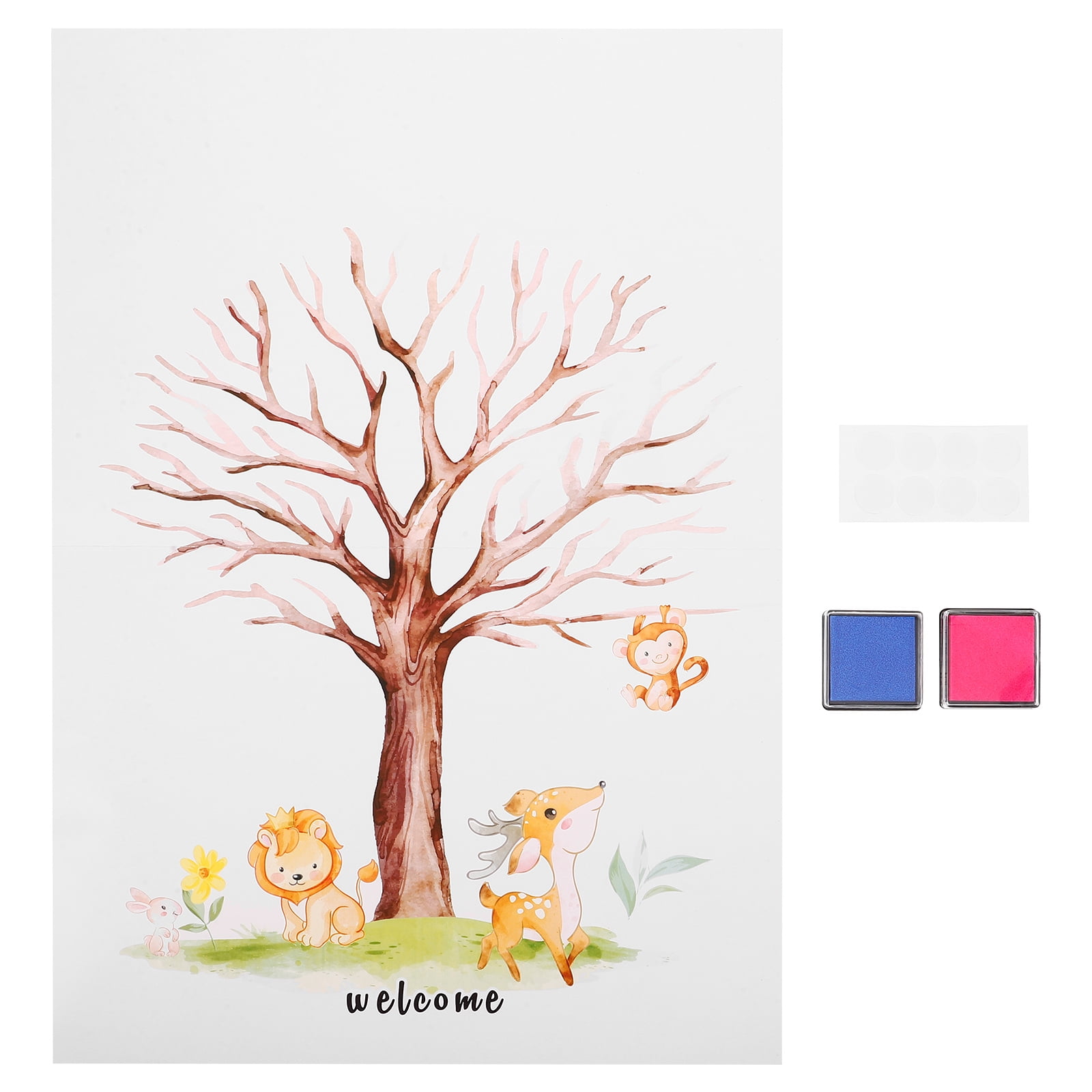 Zhiyie 1 Set Gender Reveal Fingerprint Tree Decor Party Guest Book Baby ...