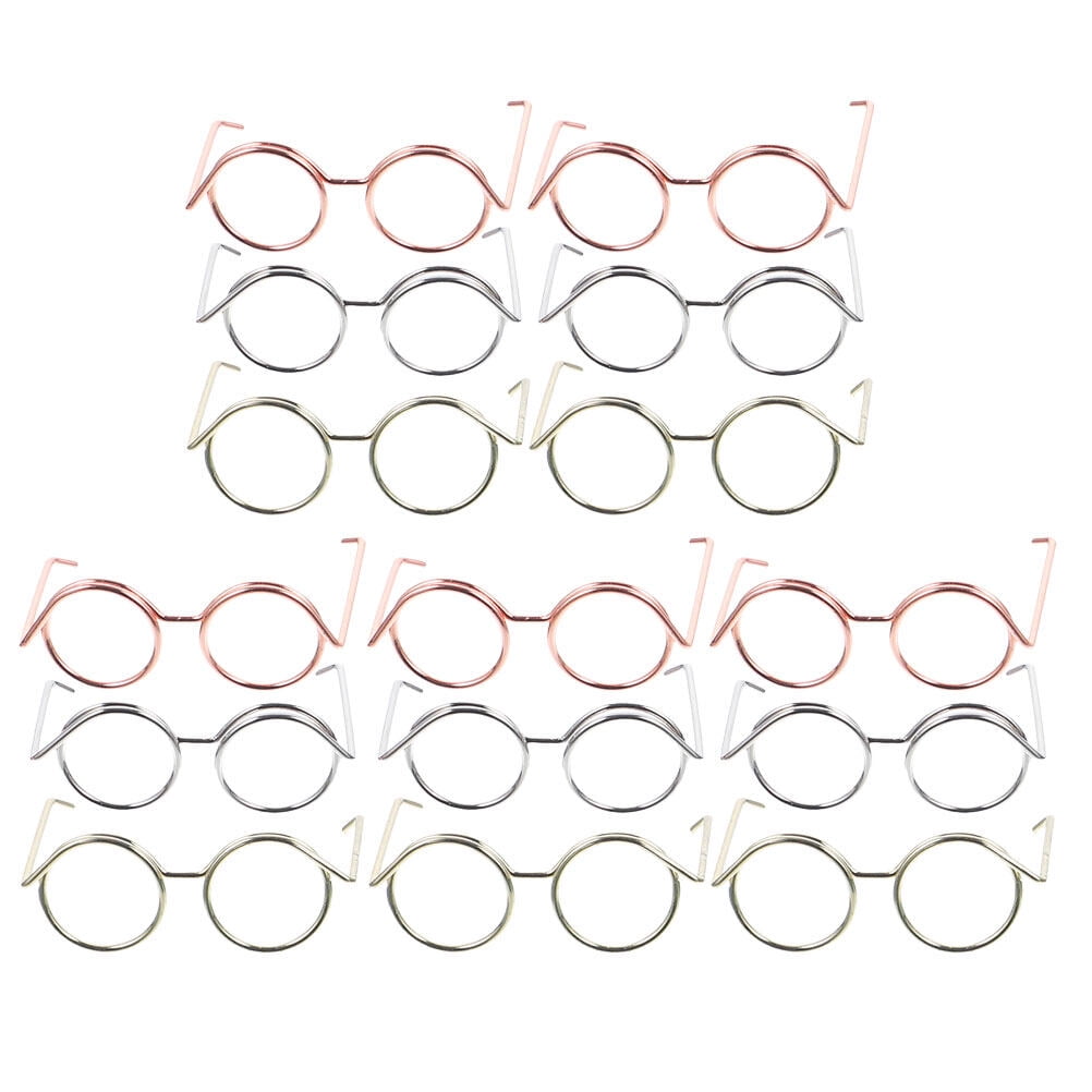 15Pcs Doll Glasses Metal Wire Rim Door Eyewear Doll Dress Up Eyeglasses ...