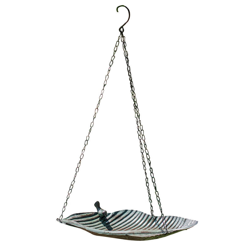 Zhiyie Leaf Shape Hanging Bird Feeder Tray Hanging Bird Food Feeding ...
