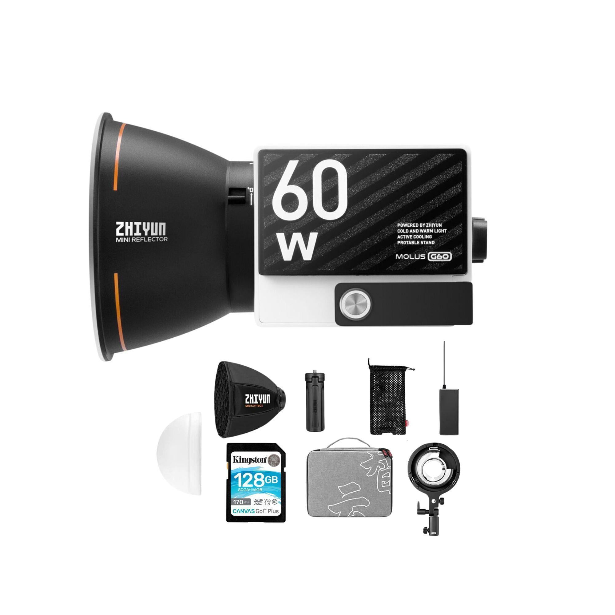 Zhiyun MOLUS G60 Bi-Color Pocket COB Monolight - 60W Power Output with ...