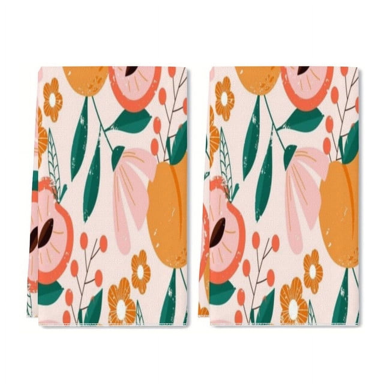 Zhmjortal Hand Towels Fruit Hand Towel, Colorful Peach Pattern 16 x 24 ...