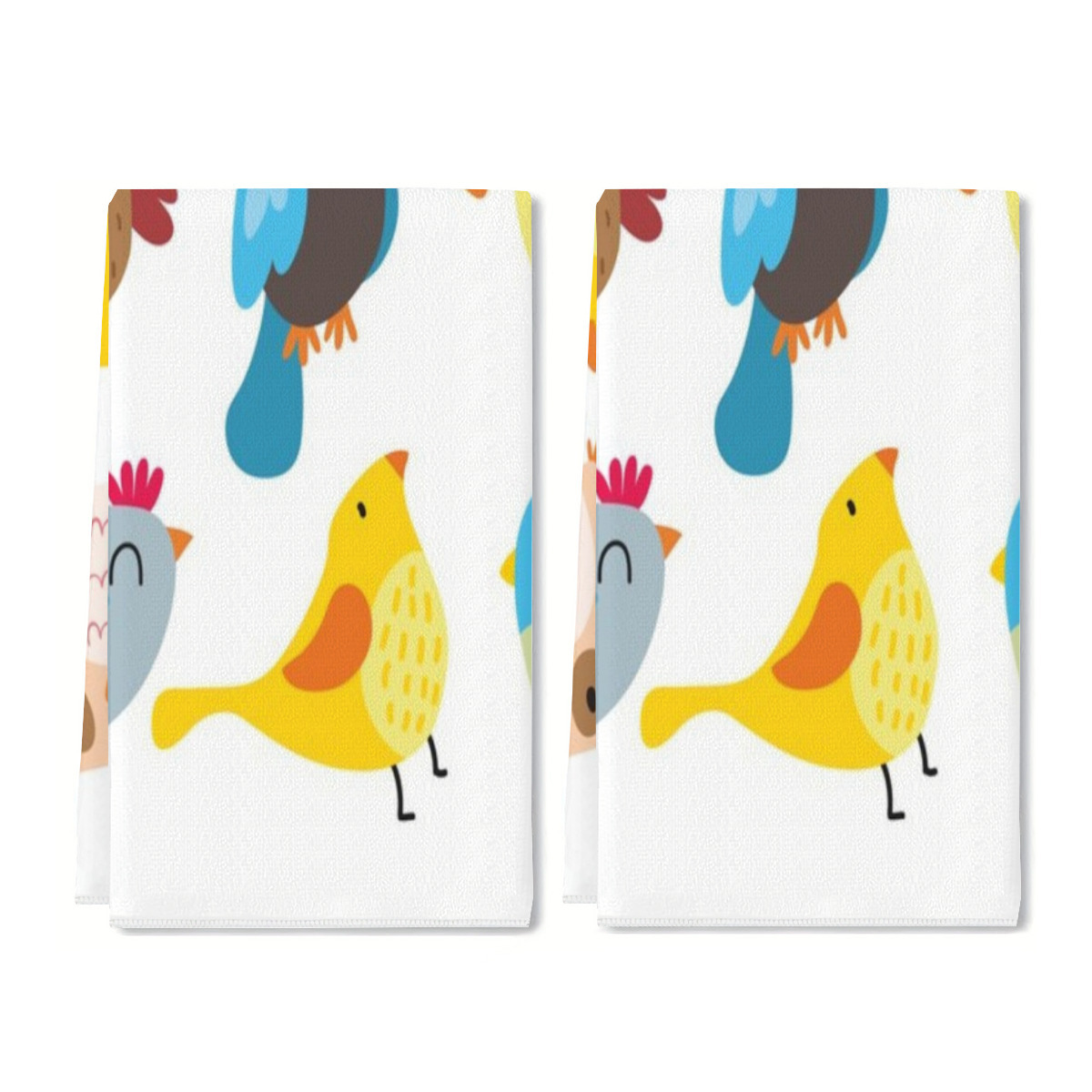 Zhmjortal Tea Towels Smiling Birds Pattern 16 x 24 Inch Soft Absorbent ...