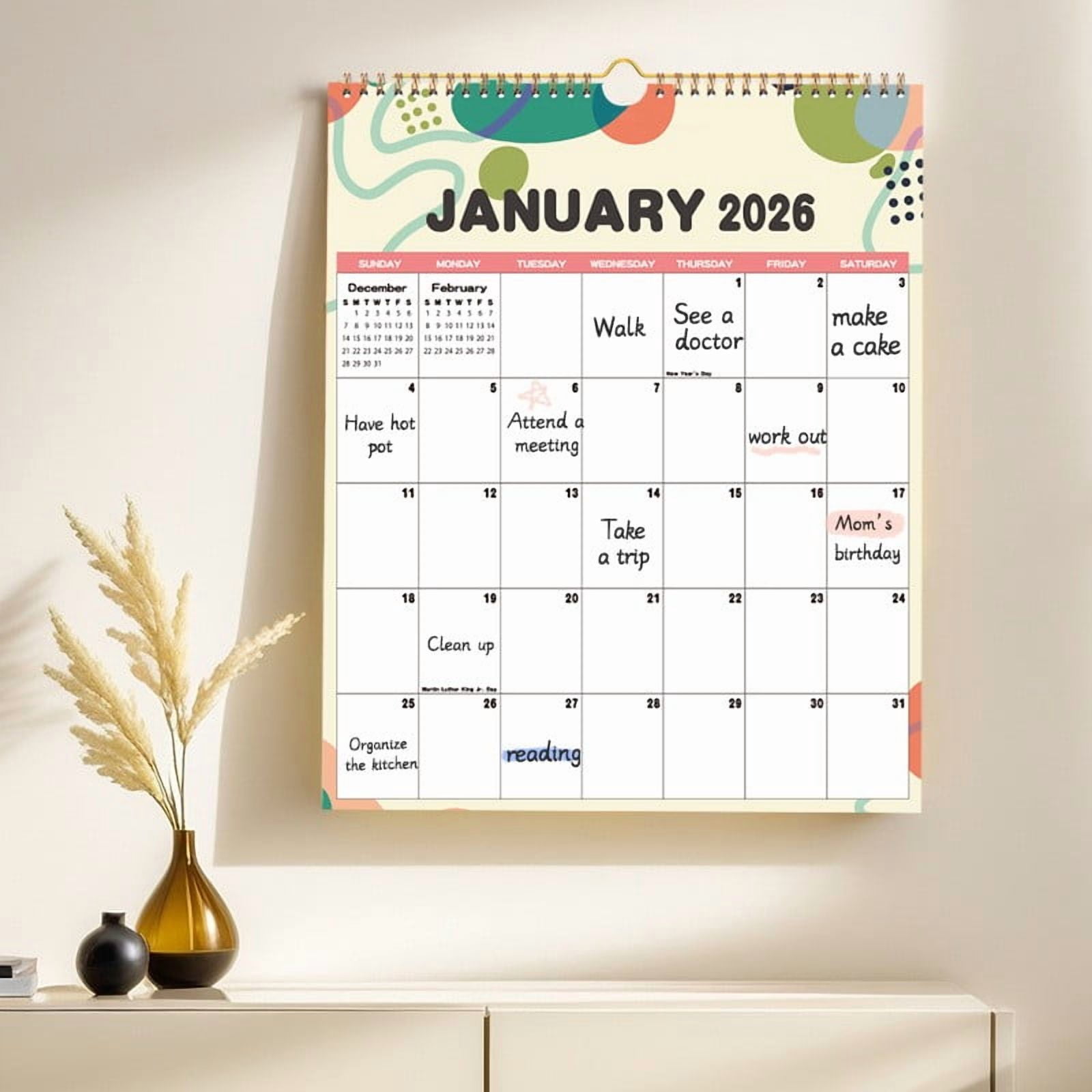 Zhmrfg 2026 Wall Calendar Vertical Monthly Planner 11.6x14.56inch Twin ...