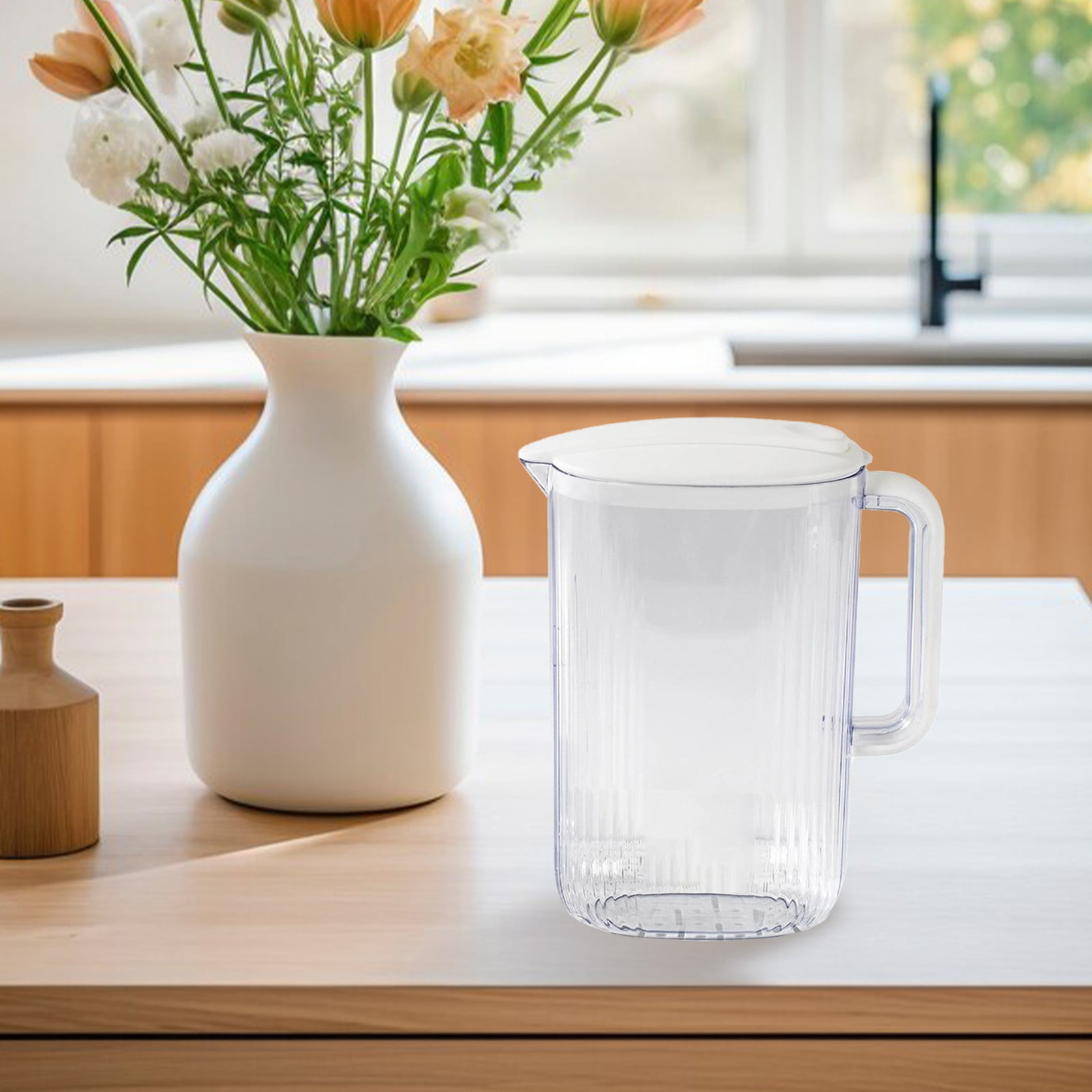 Zhnaai Cold Water Jug,Bottle Or Glass,Pitcher with Lid Clear Acrylic ...