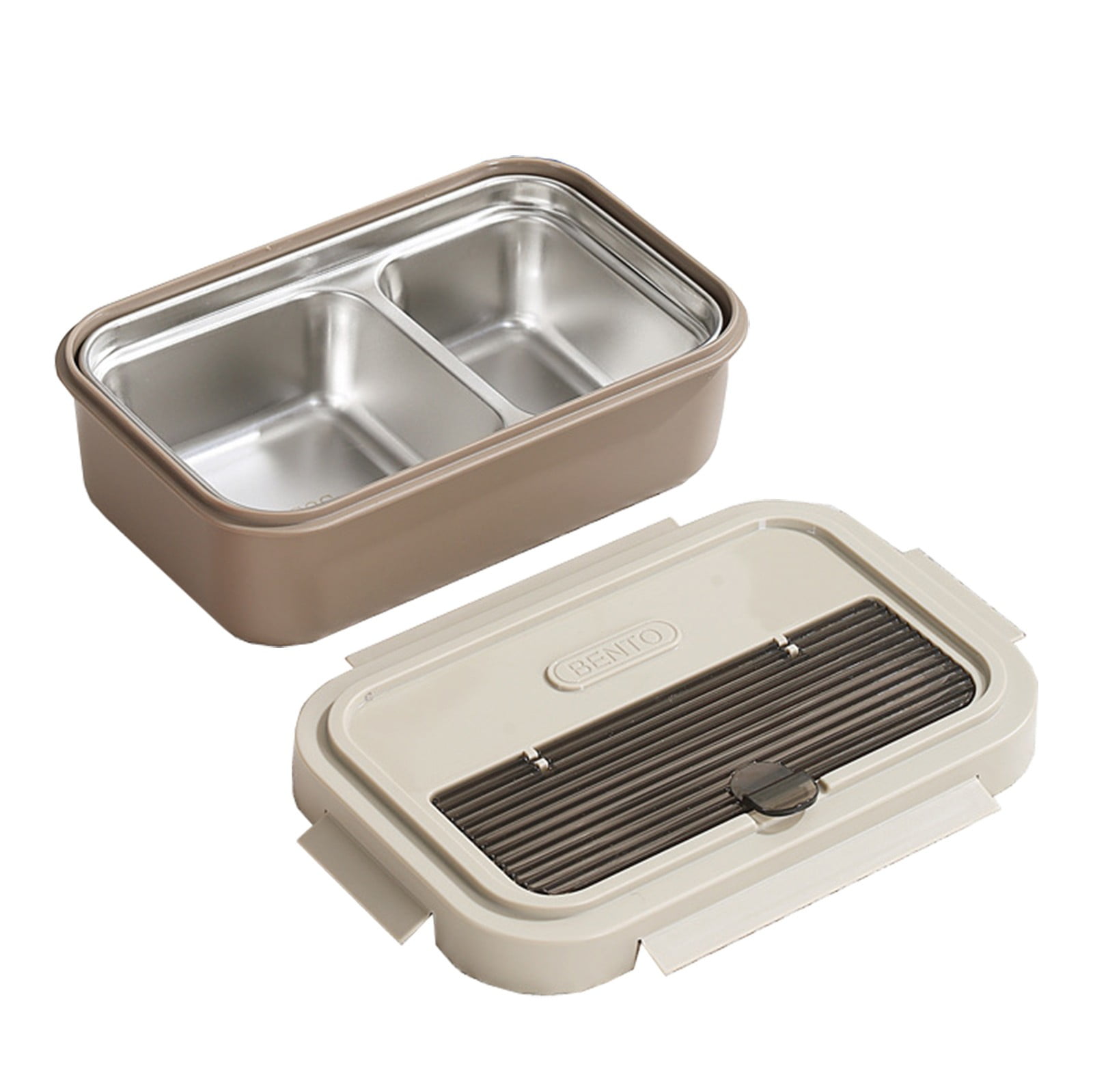 Zhnaai Double Stack Lunch Box Eating Container 2 Compartment Meal Prep ...