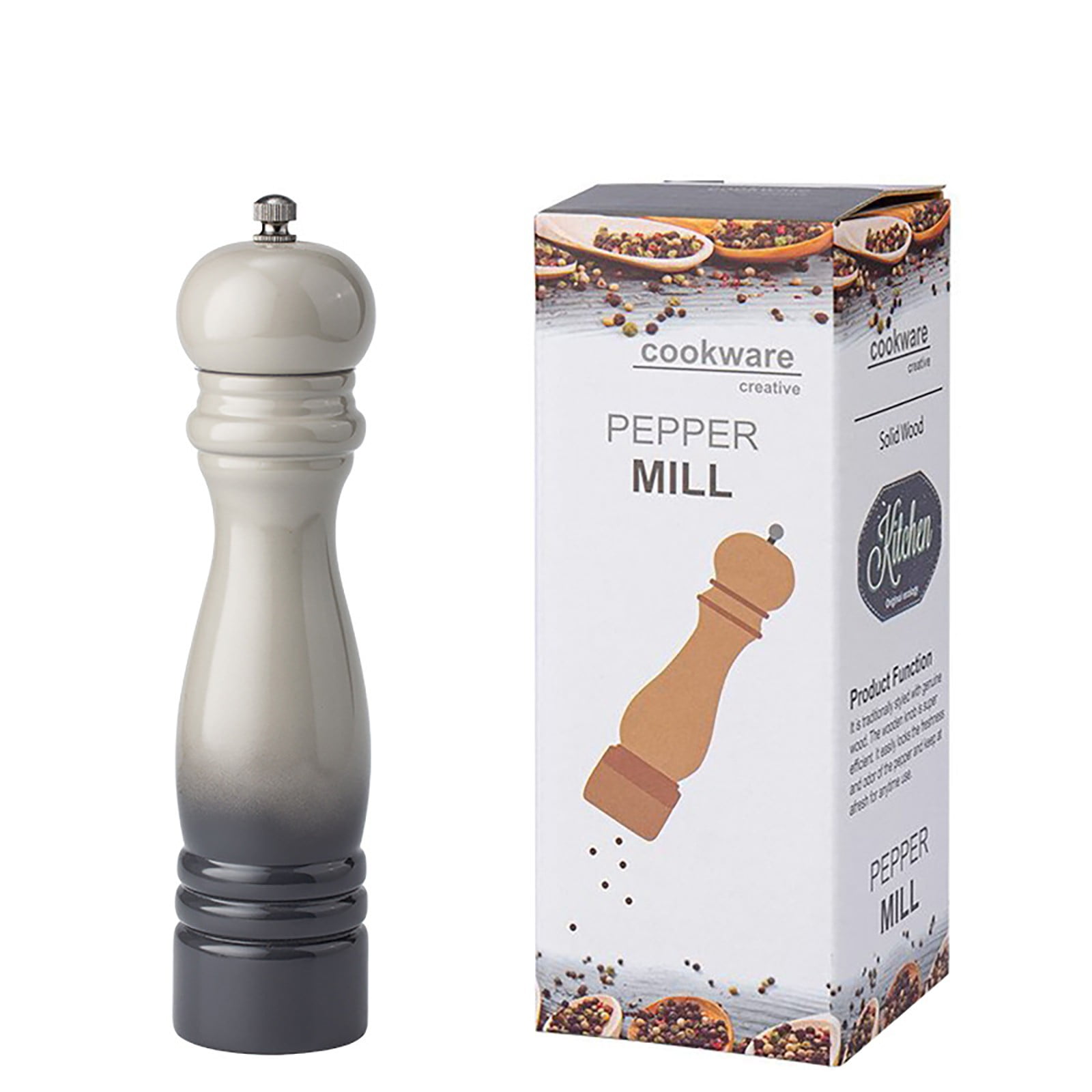 Zhnaai Grinder Mill,Spice Grinding Bottle,8 inches Wooden Grinder Mill ...