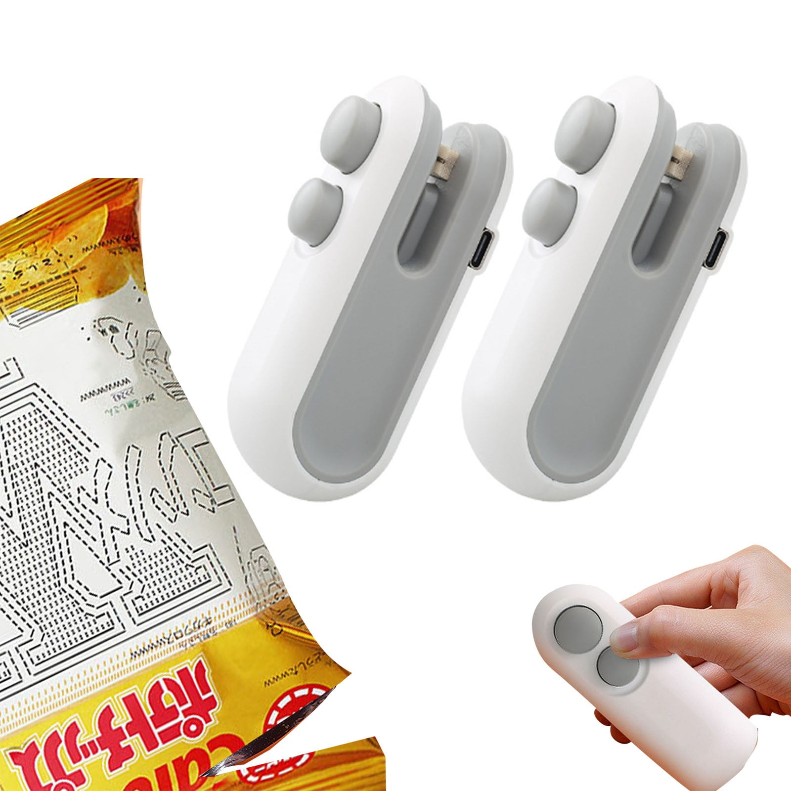 Zhnaai Mini Bag Sealer Usb C Rechargeable Bag Sealer 2 in 1 Bag Sealer ...