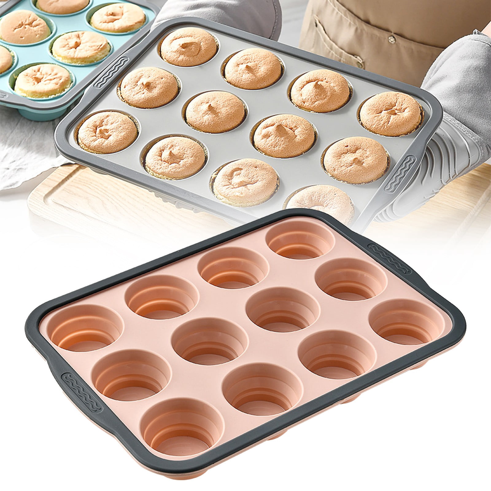 Zhnaai Silicone Pan for Baking with Metal Reinforced Frame,6 Cup ...