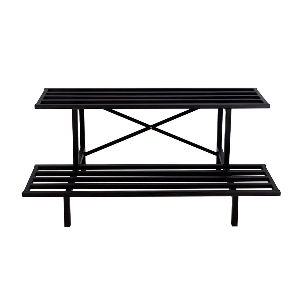 Zhongma 2 Tier Heavy Duty Metal Plant Stand, Indoor/Outdoor, 440 LBS ...