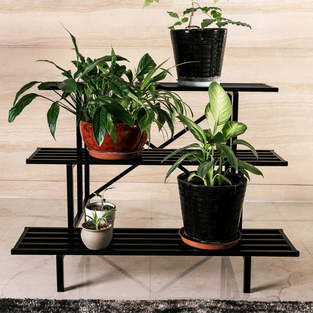 Zhongma Heavy Duty 3 Tier Plant Stand for Home, Garden, Plant Lovers,Metal Storage Rack Shelf ...