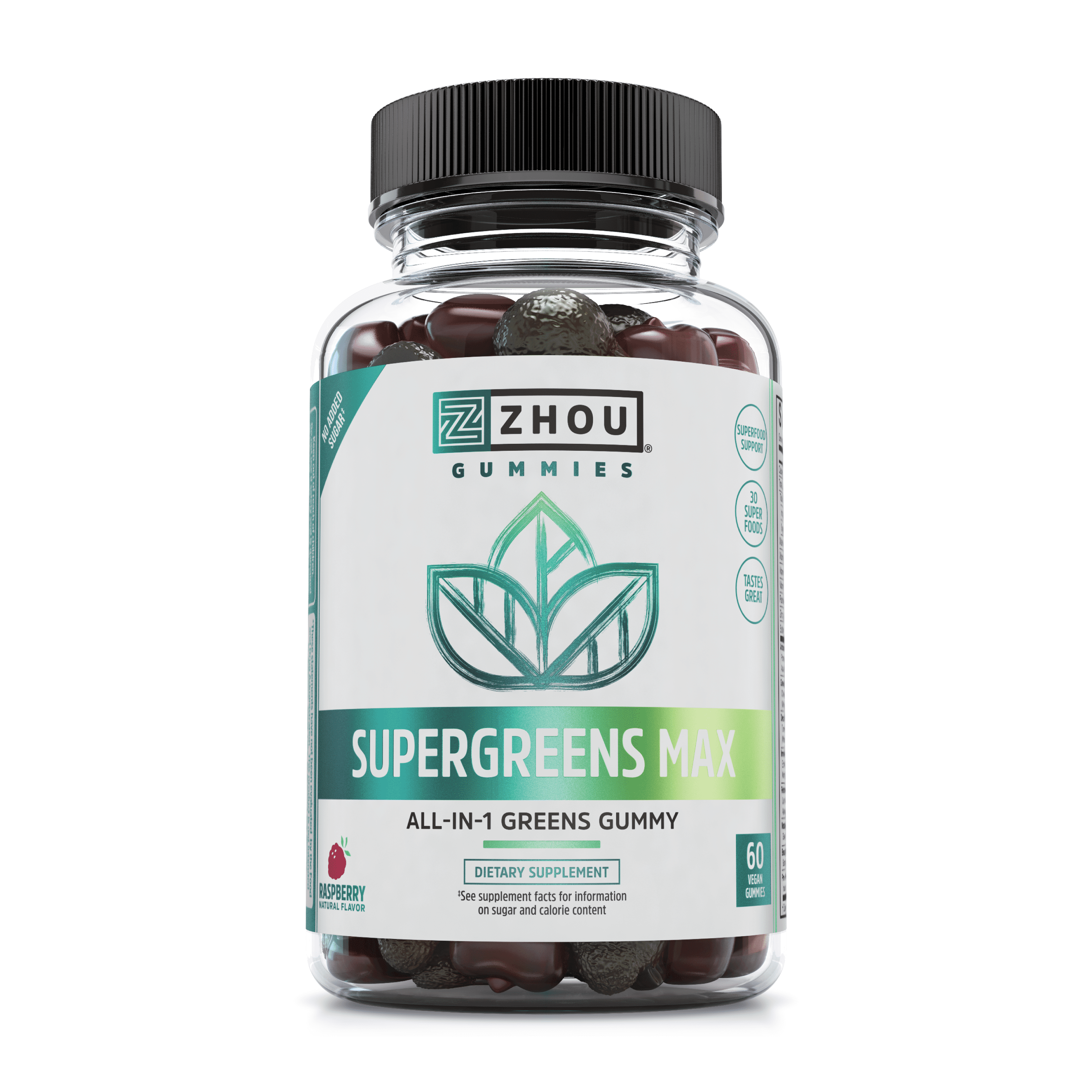 Zhou Supergreens Max Gummies, Greens Antioxidant Blend, Superfood ...