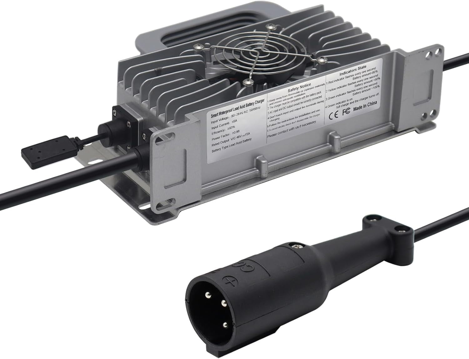 ZhouJie 48V 15A Replacement Golf Cart Battery Charger for Club Car Golf ...