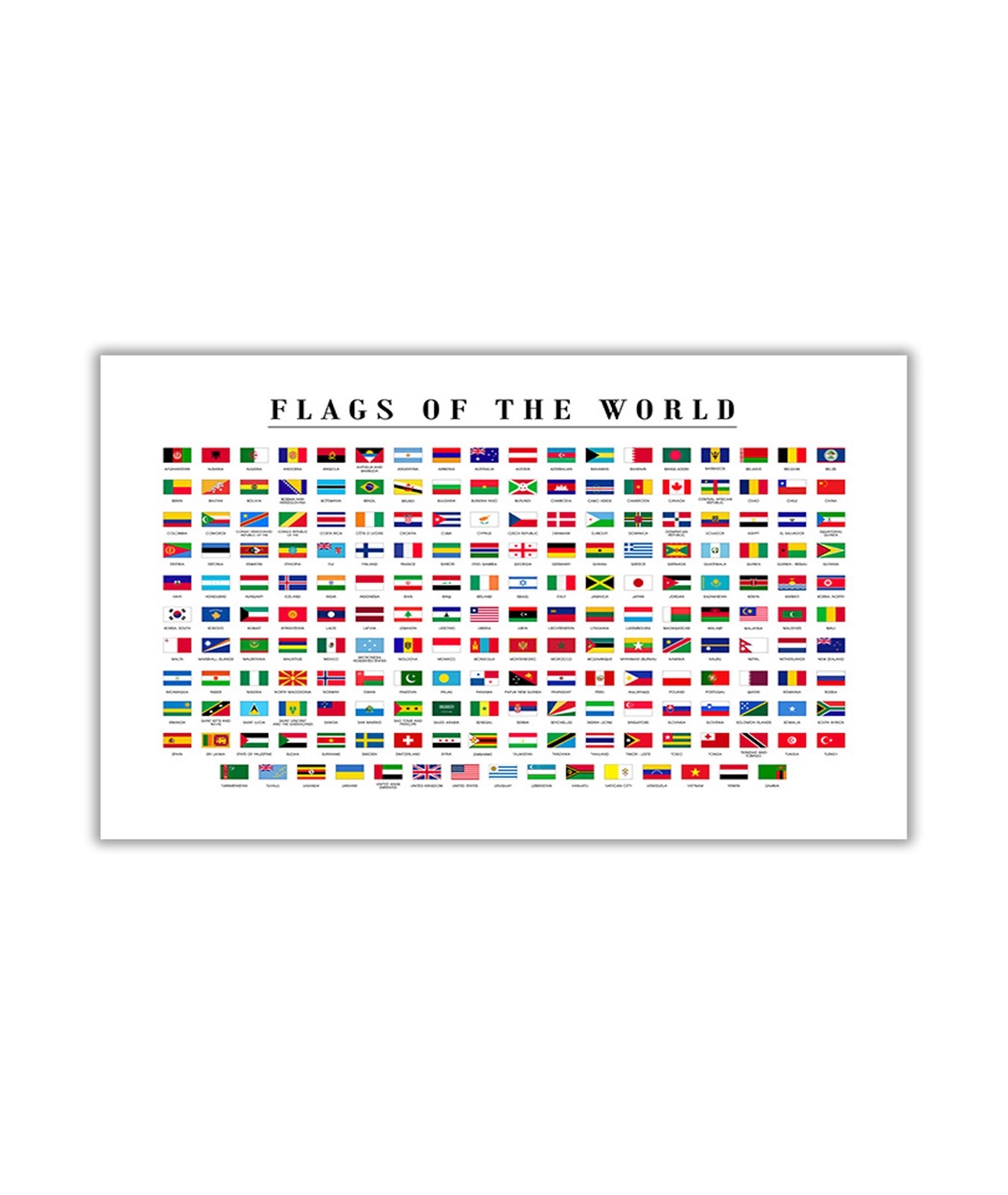 Zhoulg Flags of the World Education Canvas Poster Wall Art Libraries ...