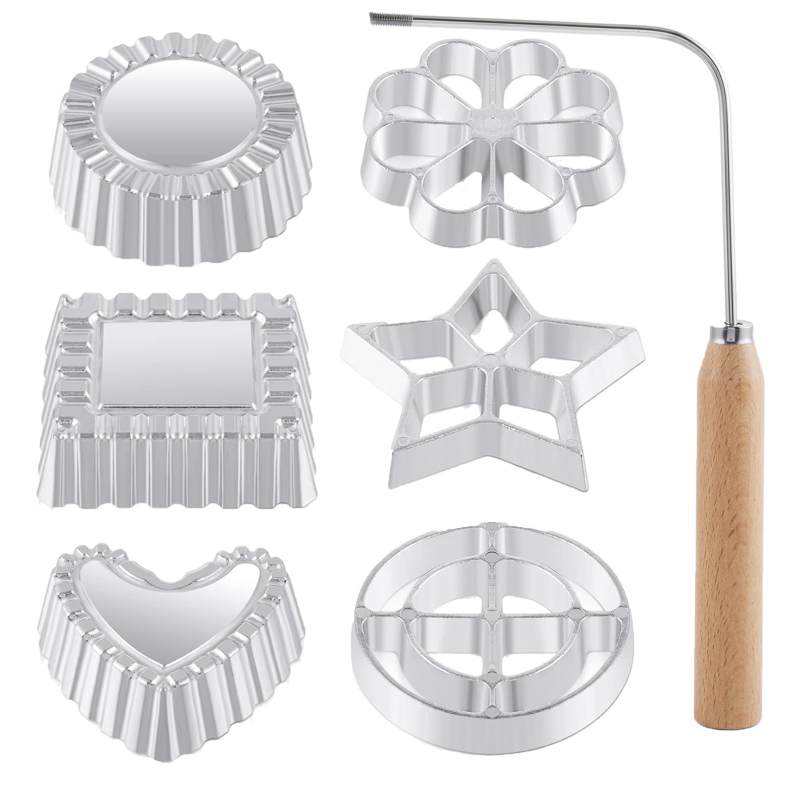 Zhouqiannn 7 Pieces Rosettes Timbale Set Rosette Making Set With Handle ...