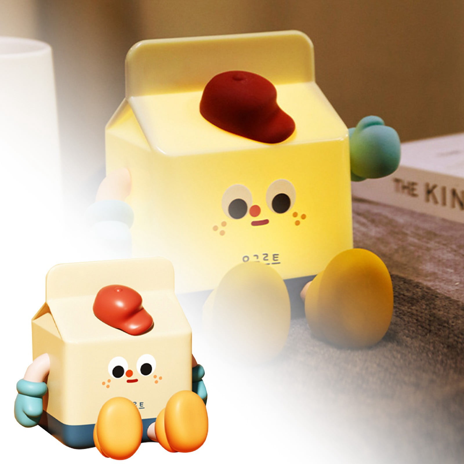 Zhouqiannn Cute Cartoon Milk Carton Night Light USB Rechargeable 3 ...