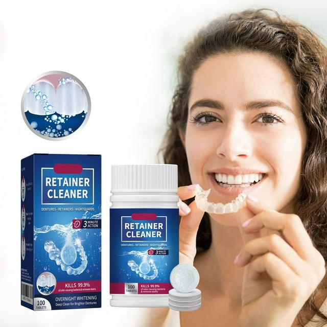 Zhouqiannn Denture Cleaning Tablets 100 Retainer Cleaning Tablets for ...