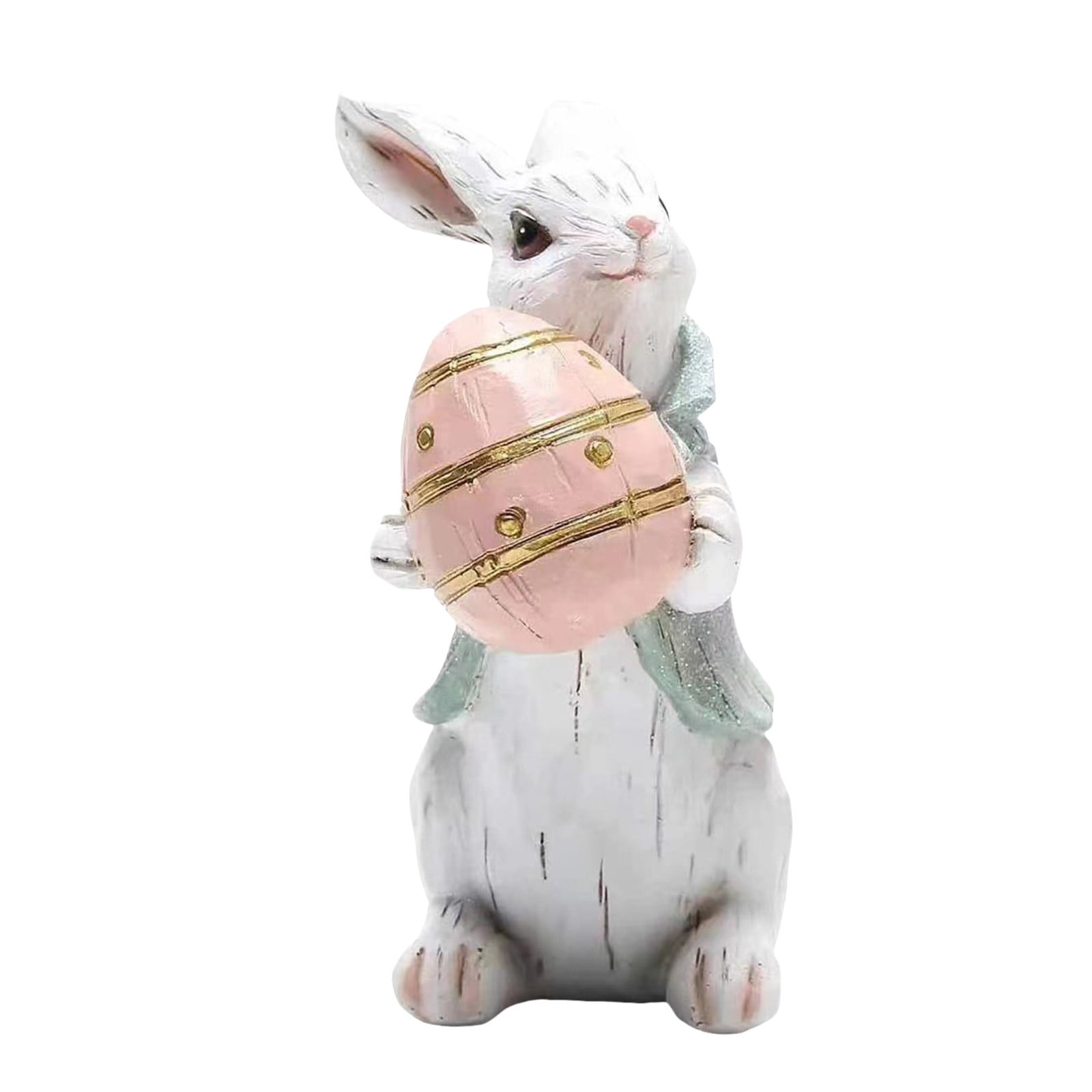 Zhouqiannn Easter Bunny Crafts Resin Rabbit Hug Carrot Figurine Easter ...