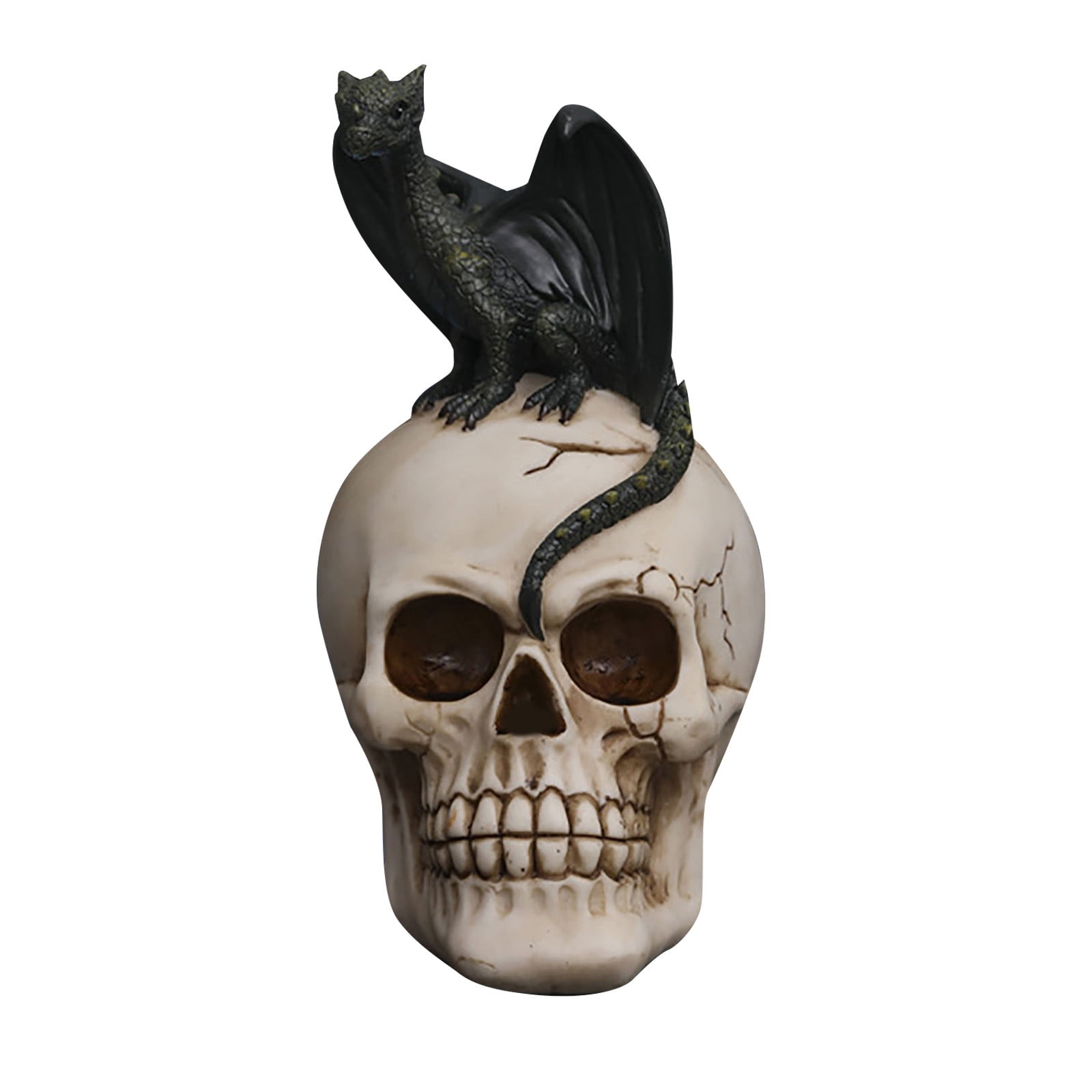 Zhouqiannn Flowers Sculpture Human Head Skeleton Statue Collectible ...