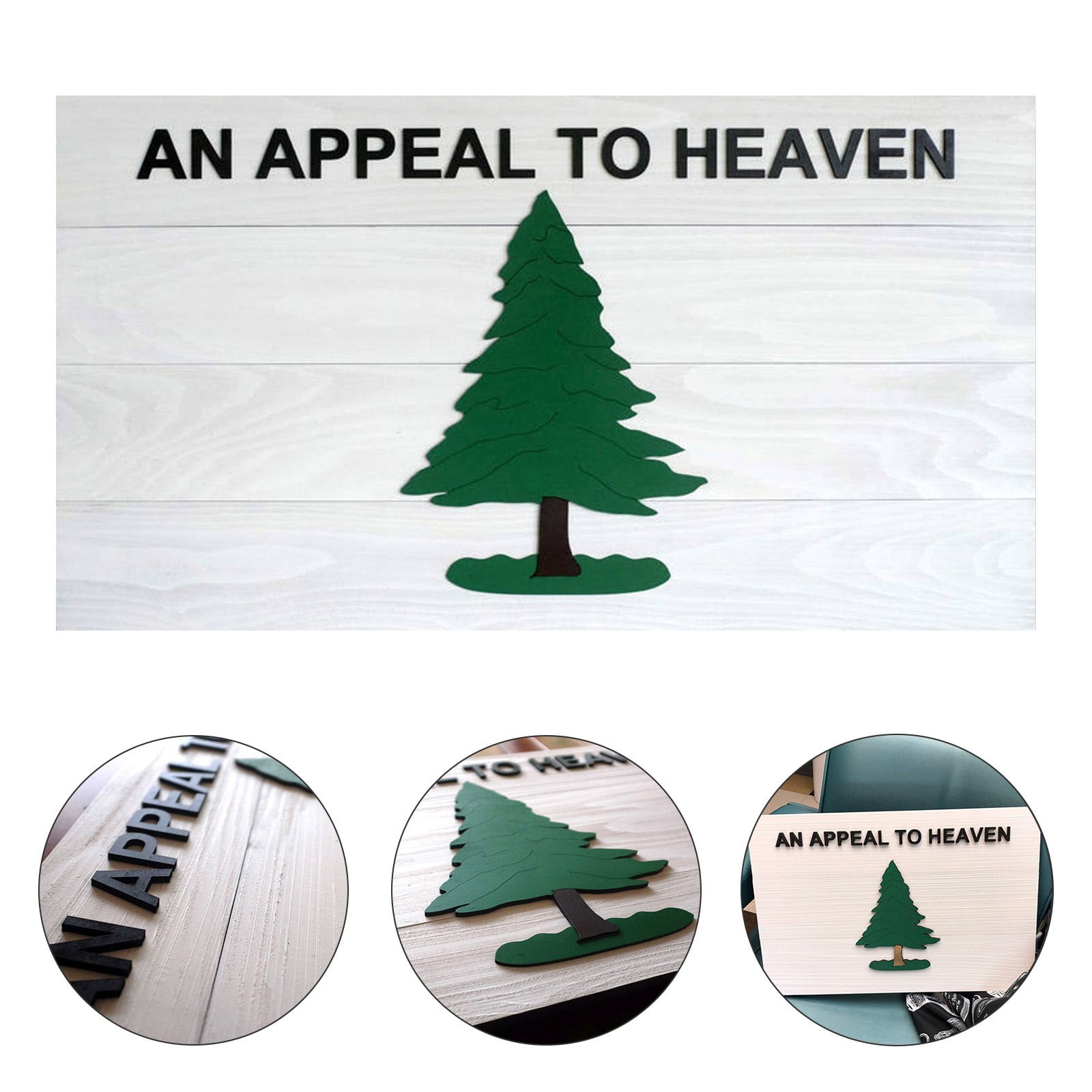 Zhouqiannn Independence Day Tree Wall Decorative Ornaments 3D Wooden ...