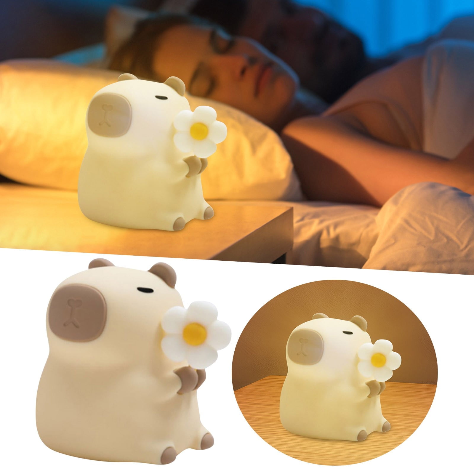 Zhouqiannn Kapibala Silicone Night Light Rechargeable Clapper Clapper ...