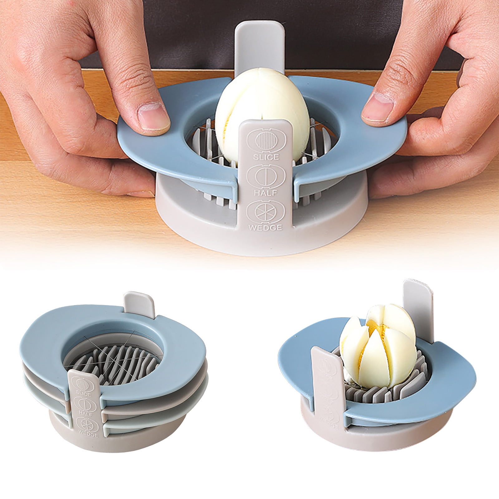 Zhouqiannn Multifunctional Egg Slicer Egg Cutter Stainless Steel Egg ...