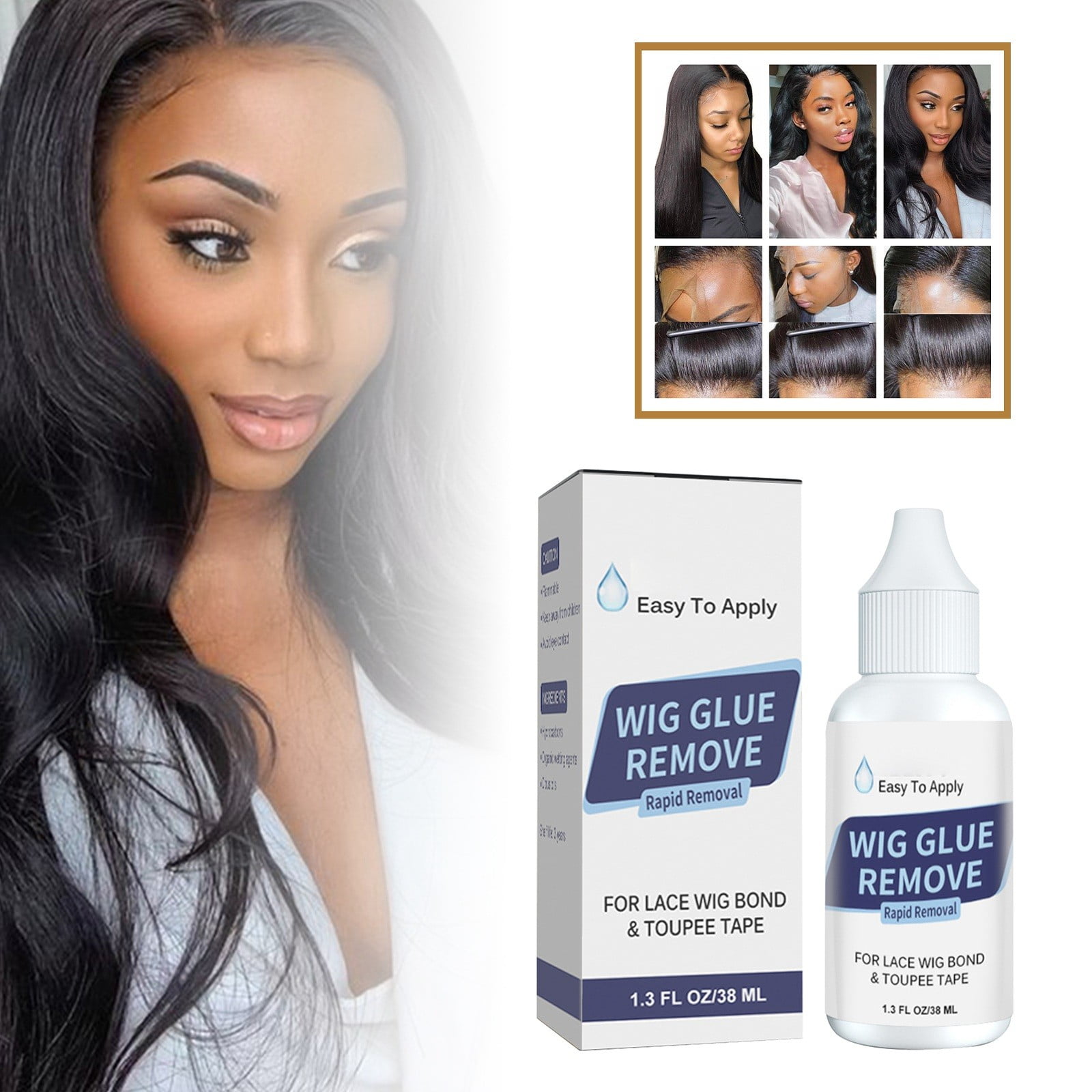 Zhouqiannn Wig Glue Skin Liquid Glue Weave Hair Wig Detach Glue Quick Detach Hair Block Glue ...