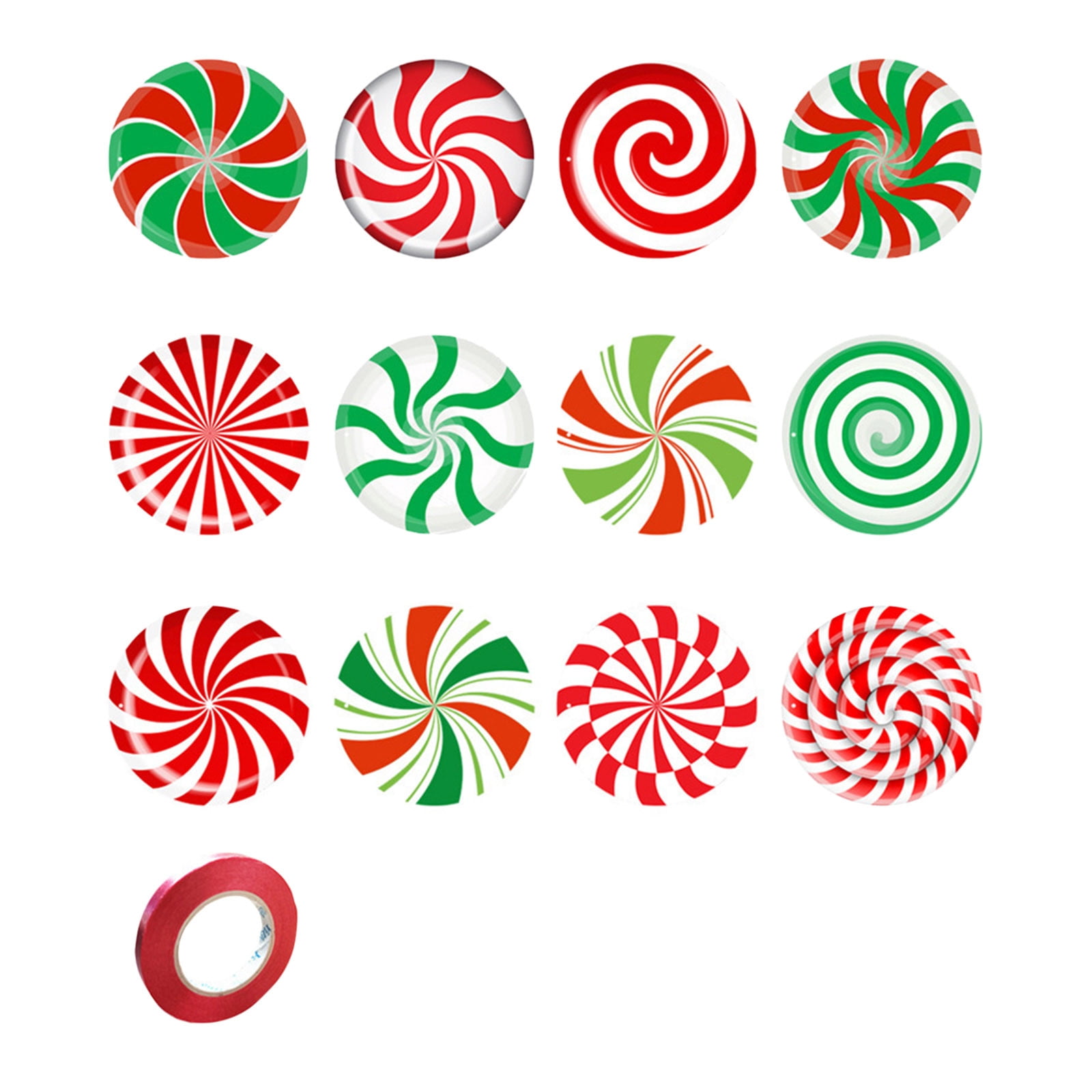 Zhouqiannn Winter Christmas Peppermint Candy Cutouts Christmas Bulletin ...
