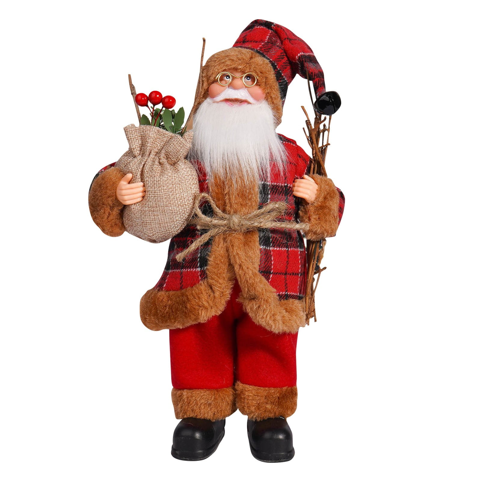 Zhourta 12 Inch Cute Santa Claus Plush Figure for Christmas Window ...