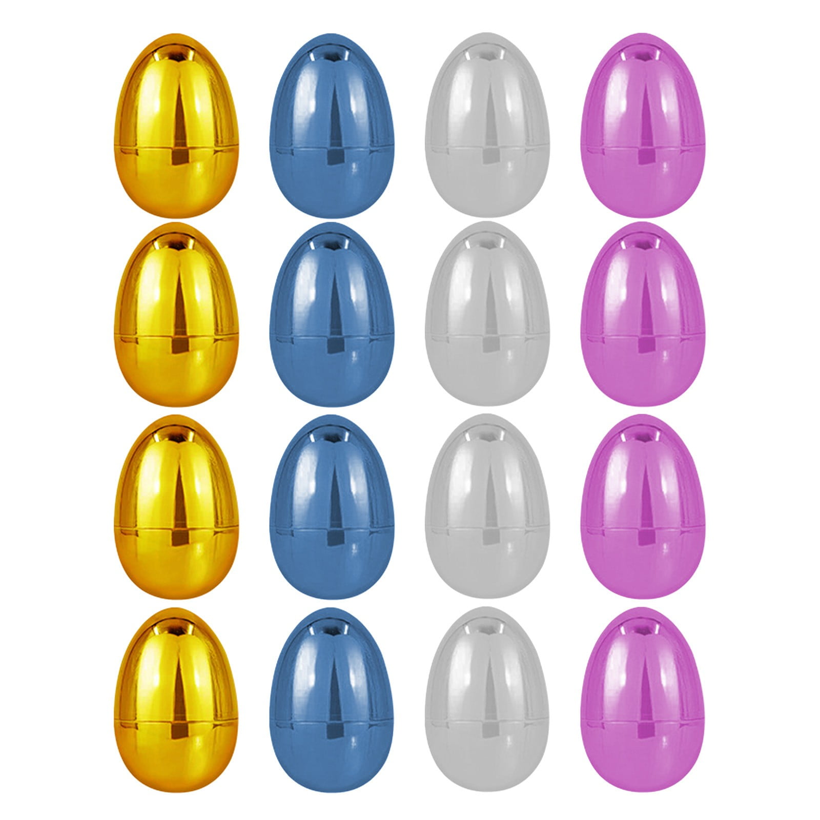Zhourta 16 Pcs Shiny Easter Eggs Set 2.36 Inch Fillable Empty Easter Eggs For Fillling Candy ...