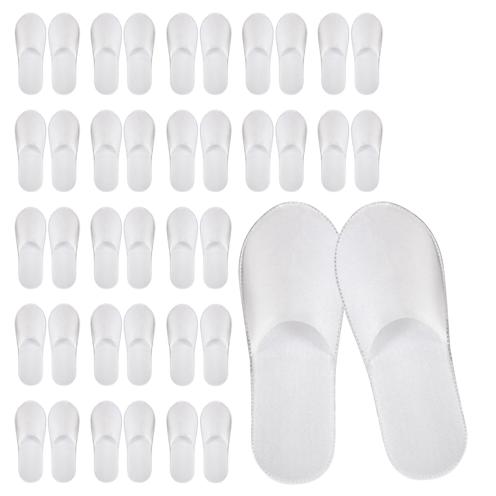 Zhourta 20 Pairs Of White Disposable Slippers Universal Size Suitable ...
