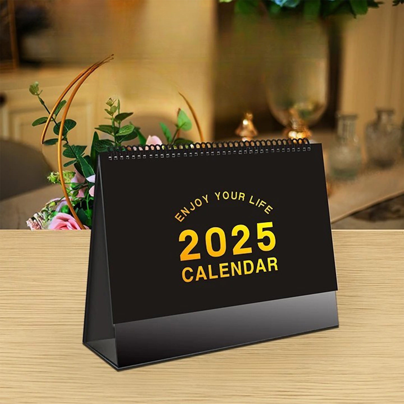 Zhourta 2025 Desk Calendar Standing 360° Page Turning Self Discipline ...