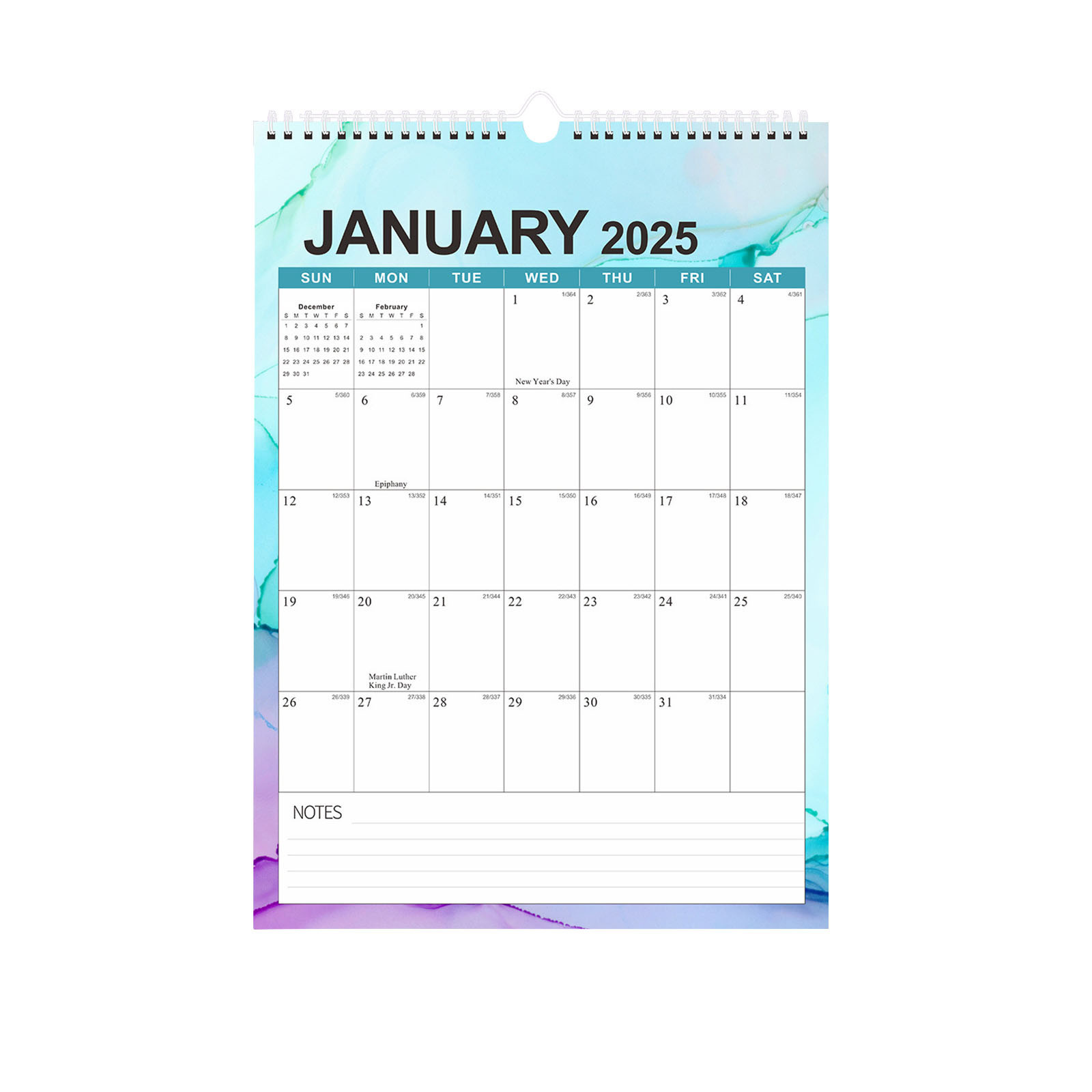 Zhourta 2025 English Wall Calendar with Holidays Schedule Planner ...