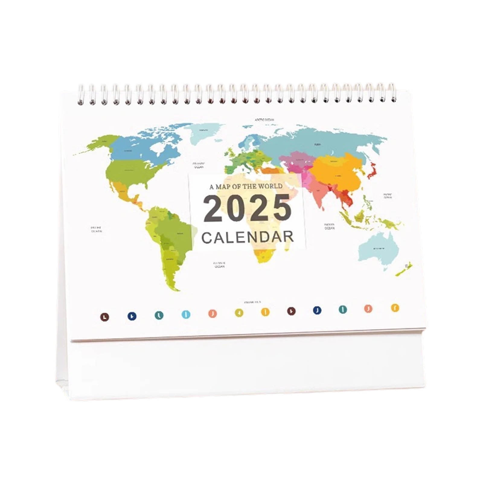 Zhourta 2025 Table Calendar World Map Theme Countdown Schedule Self ...