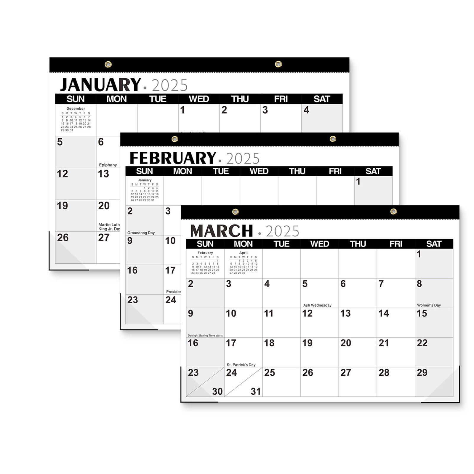 Zhourta 2025 Wall Calenda 12 Months Transparent Corner Countdown ...