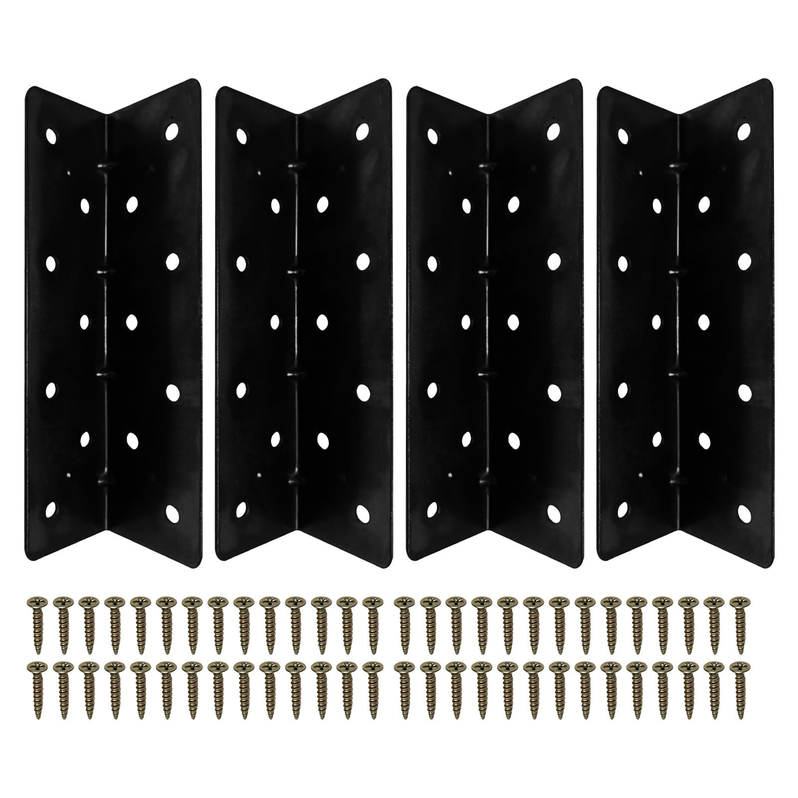 Zhourta 4PCS Heavy-Duty 90-Degree Angle Iron Corner Metal Bracket ...