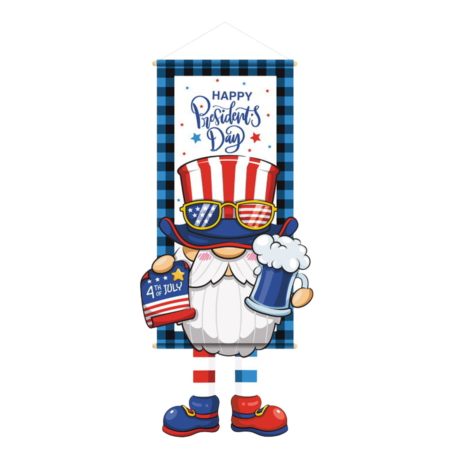 Zhourta 4th of july Door Banners 5.74x43.3Inch Hanging Gnome Door ...
