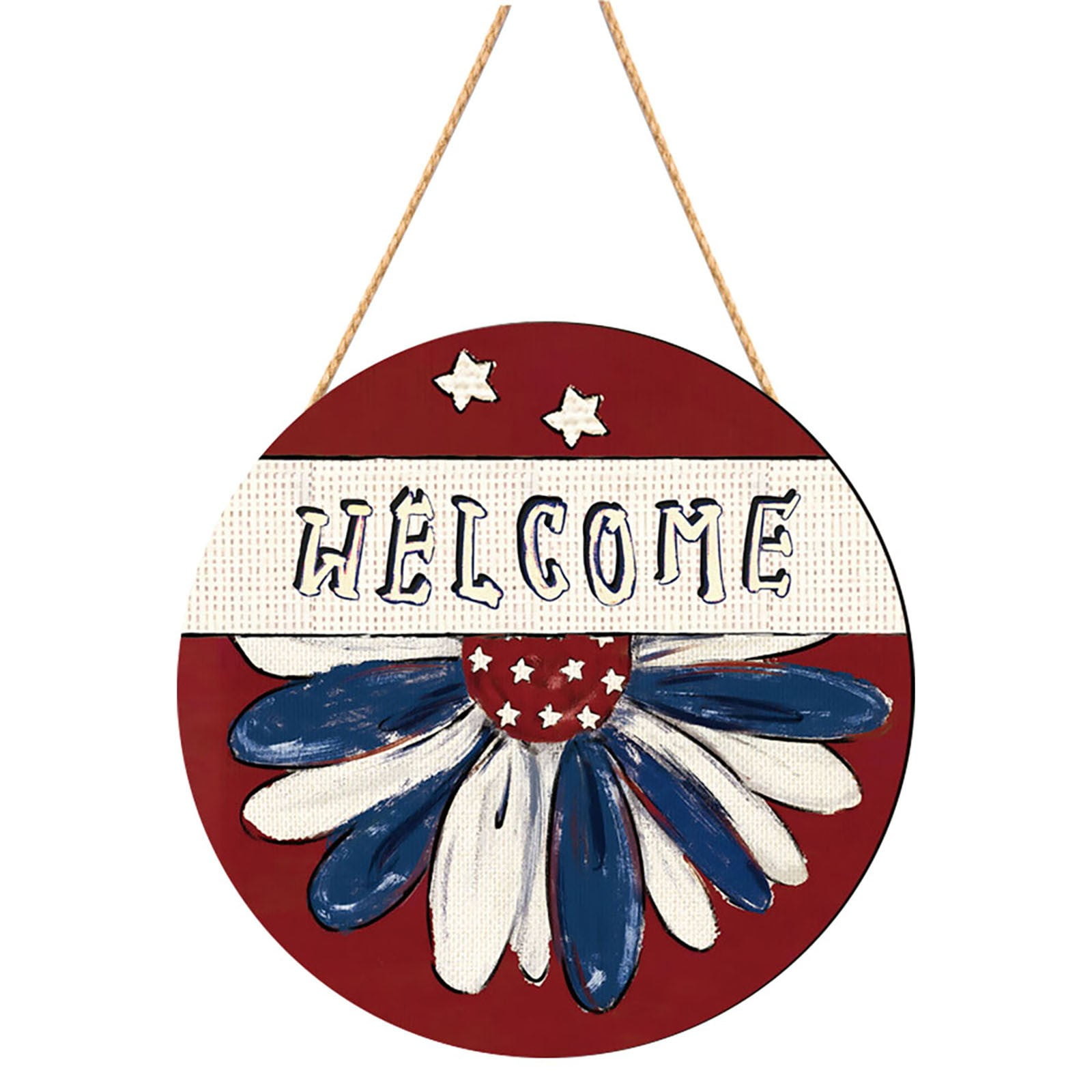 Zhourta 4th of July Welcome Sign Patriotic Porch Decor American Flag ...