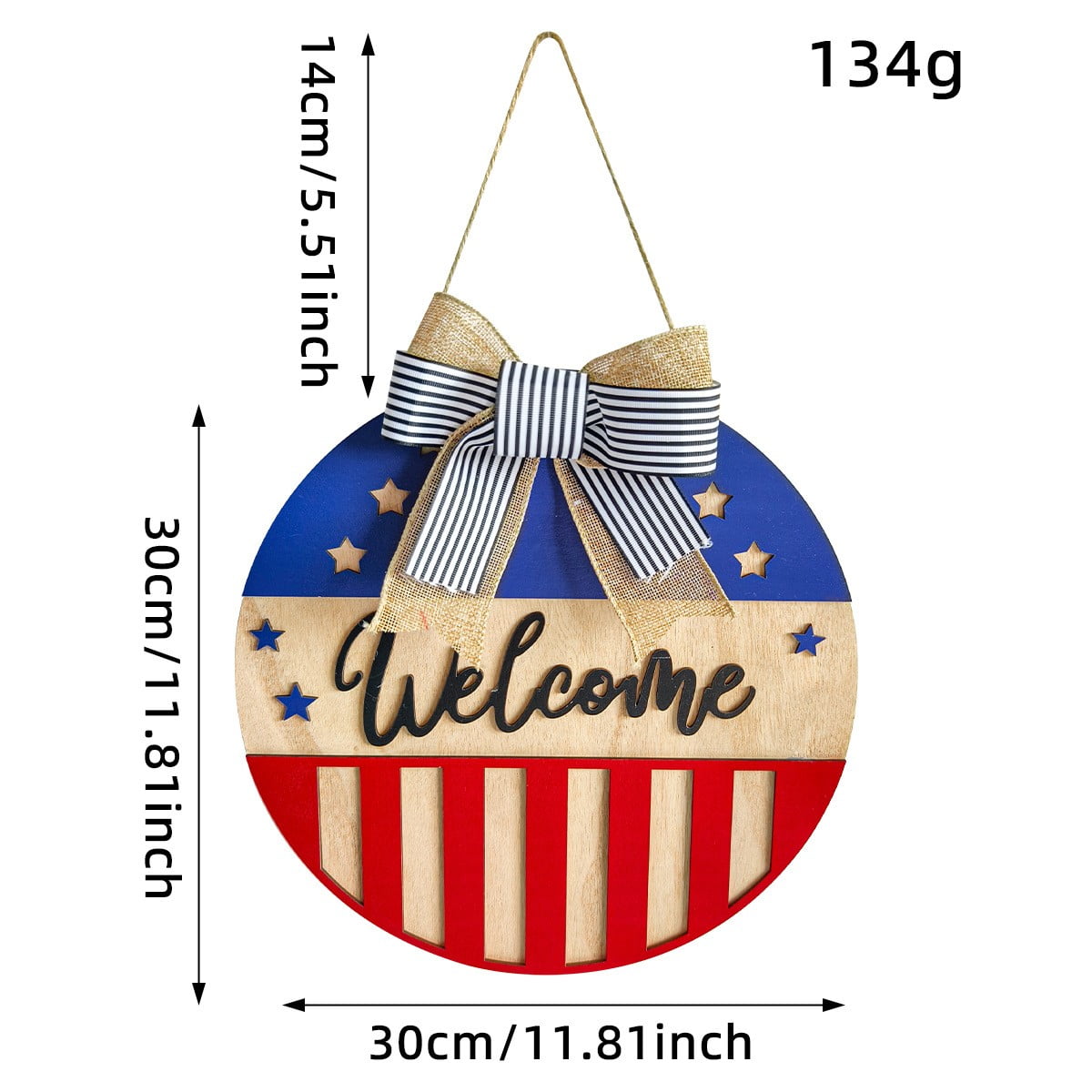 Zhourta 4th of July Wooden Sign Patriotic American Flag Rustic Porch ...