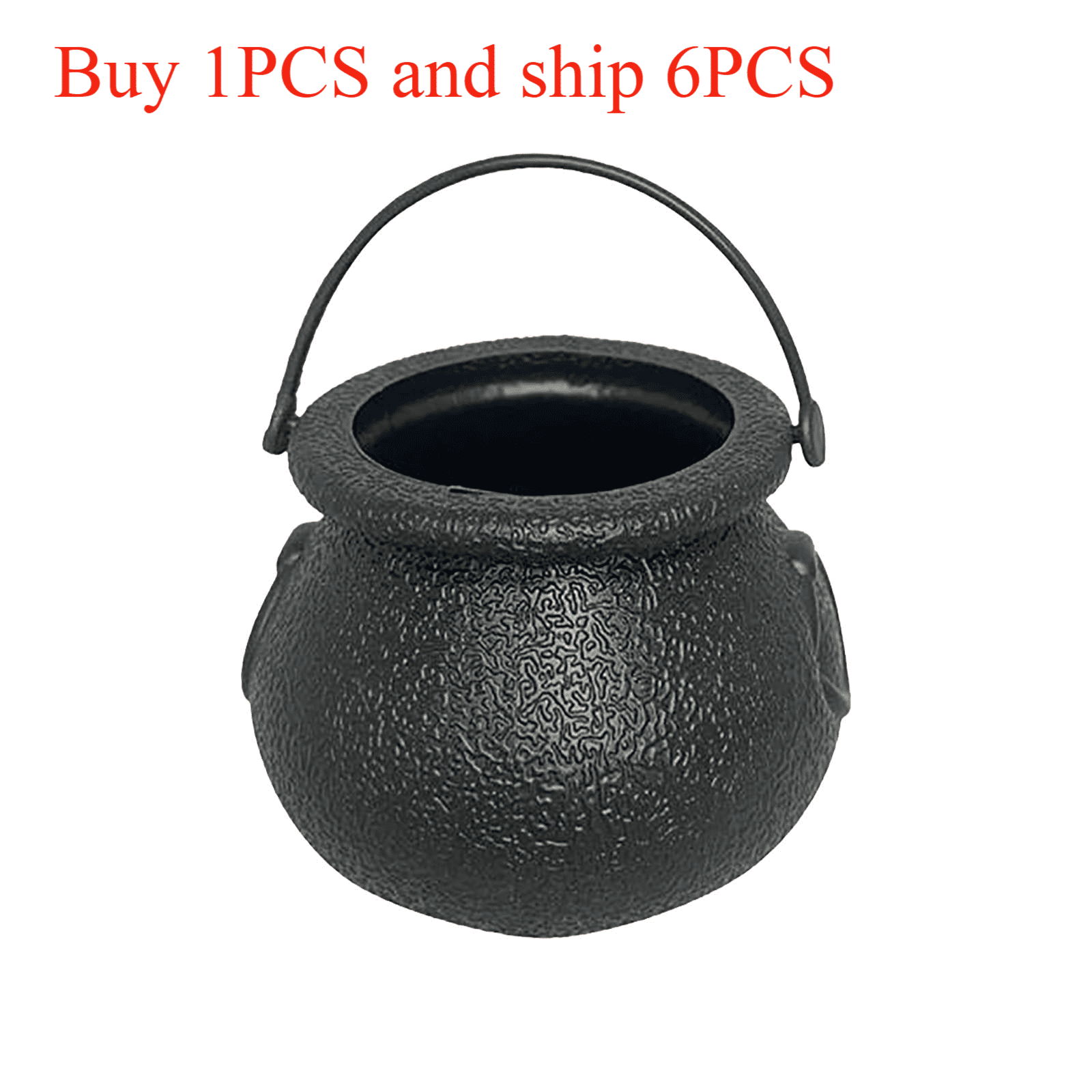 Zhourta 6 Pack Halloween Witch Bucket Miniature Cauldron Set with ...