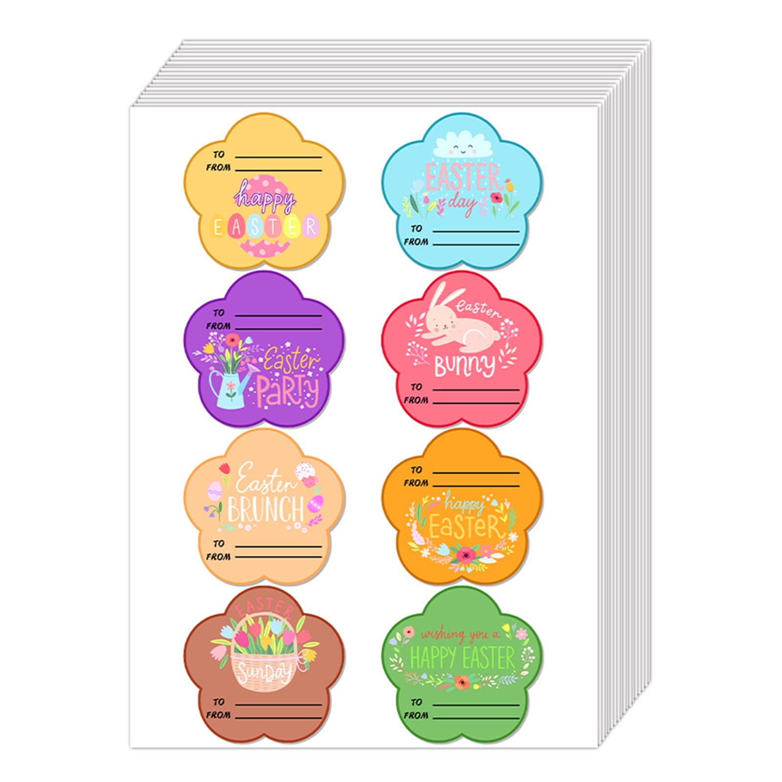 Zhourta 80PCS Easter Name Label Stickers For Easter Eggs Gift Tags ...