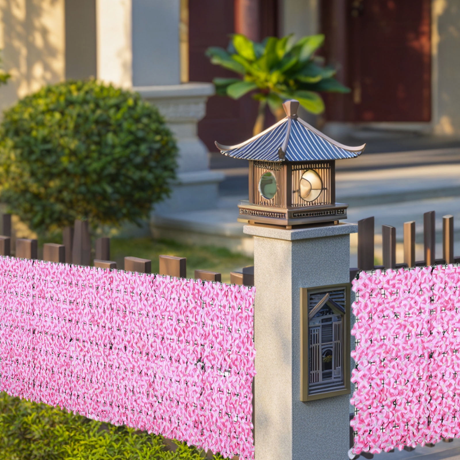 Zhourta Artificial Flower Hedge Fence Screen Ivy Trelli Roll For ...